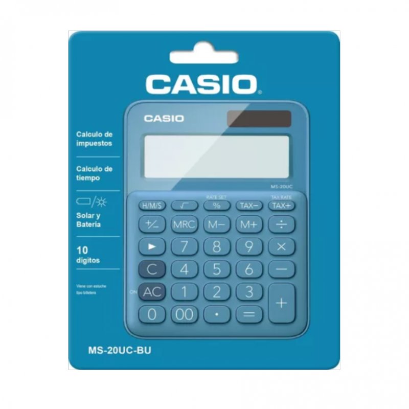 Calculadora 12 digitos turqueza blstrx1 casio ms-20uc-bu - Panita | Tienda Online