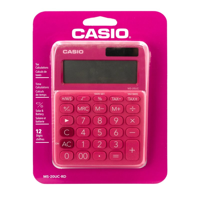 Calculadora 12 digitos fucsia blstrx1 casio ms-20uc-rd - Panita | Tienda Online