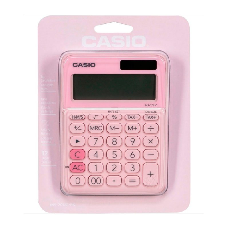 Calculadora 12 digitos rosado blstrx1 casio ms-20uc-pk - Panita | Tienda Online